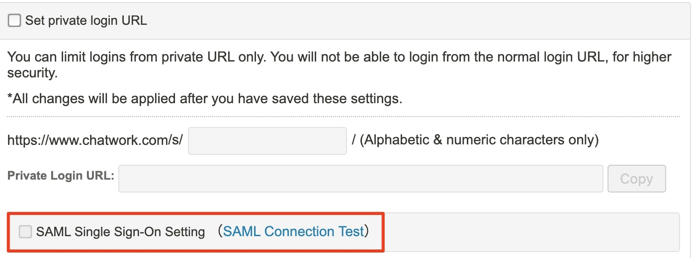 Enabling SAML single sign-on authentication – Chatwork‐en