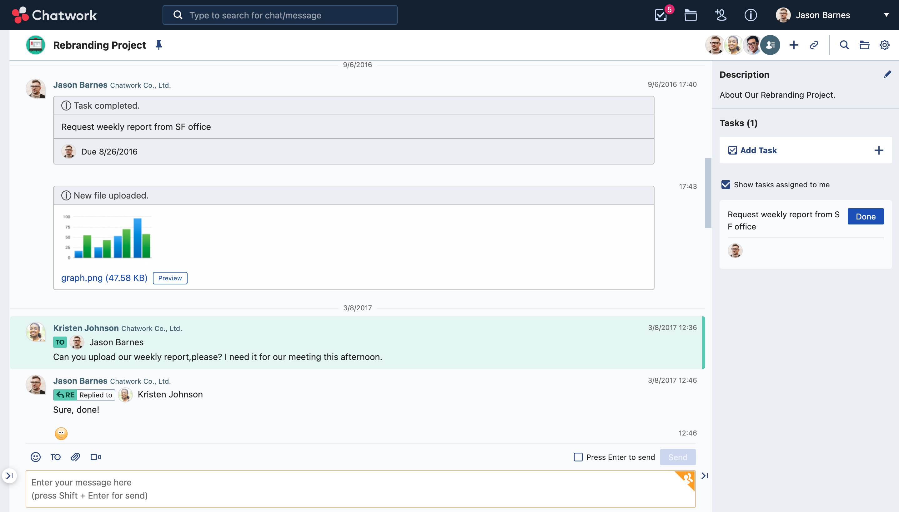 Elements of Chatwork’s screen – Chatwork‐en