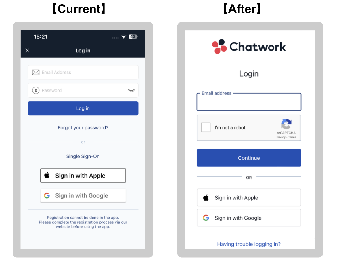 06/30/2023 - Q&A regarding Mobile App Login Screen Renewal – Chatwork‐en