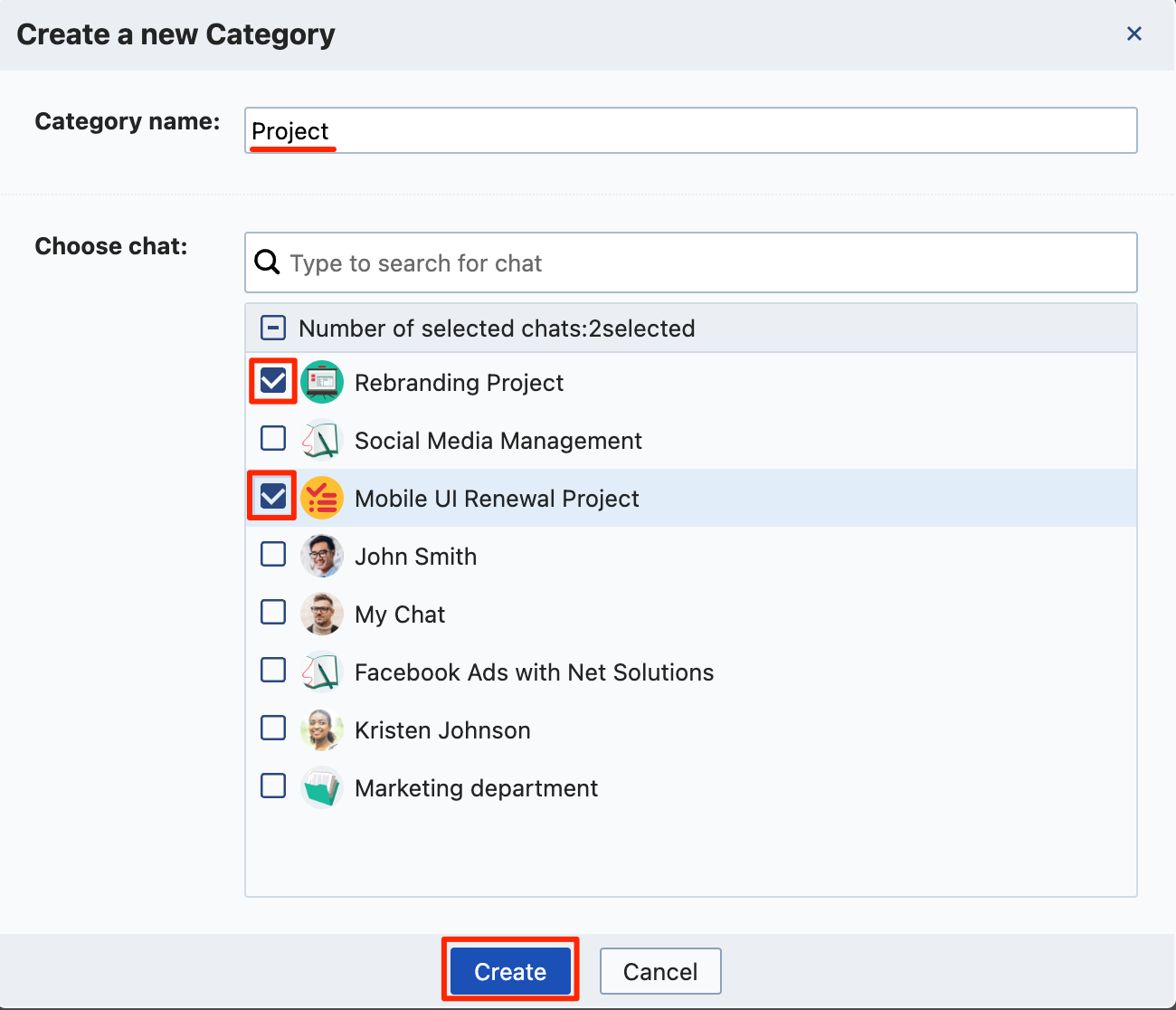 Splitting group chats into categories – Chatwork‐en