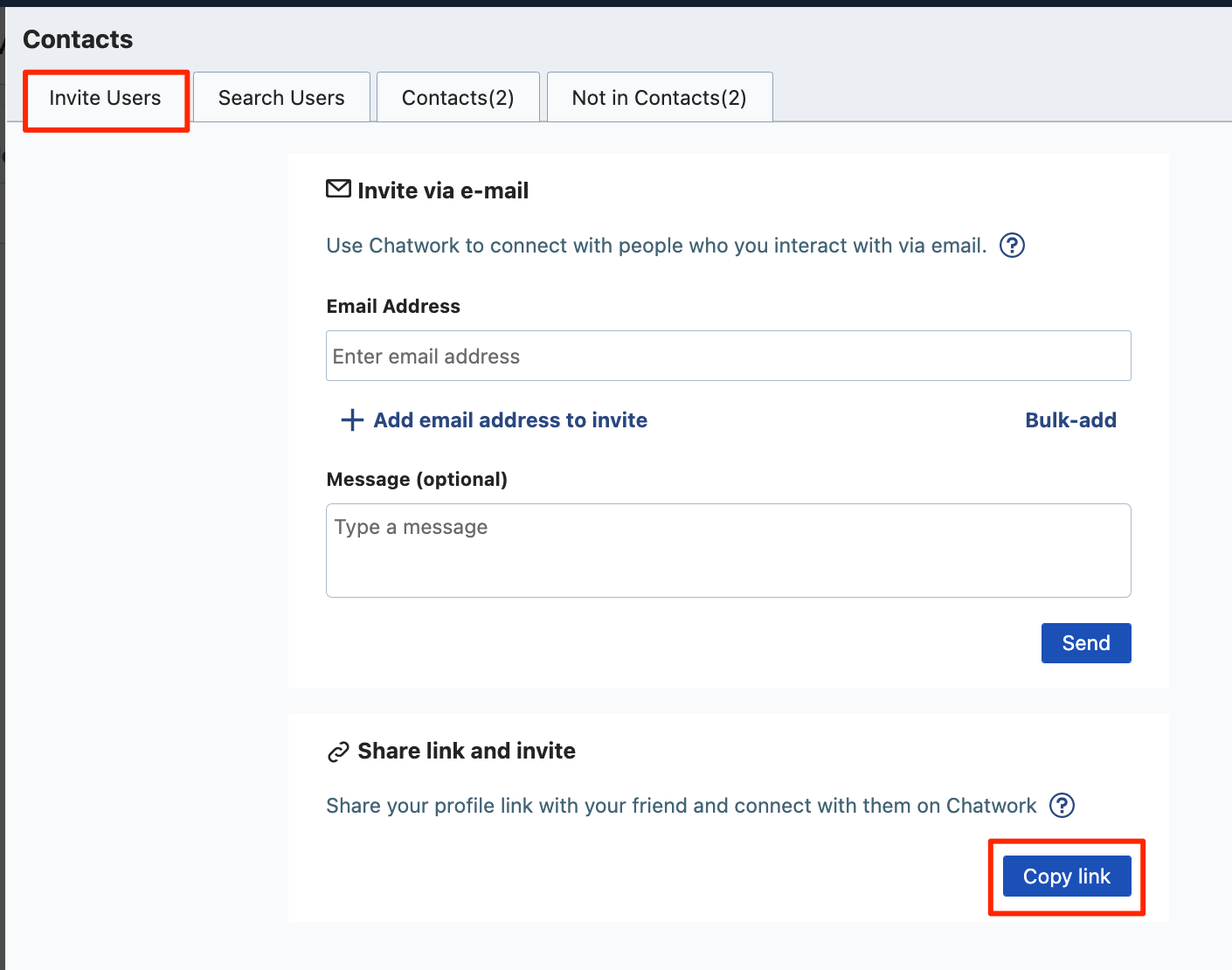 Inviting with a shared link – Chatwork‐en