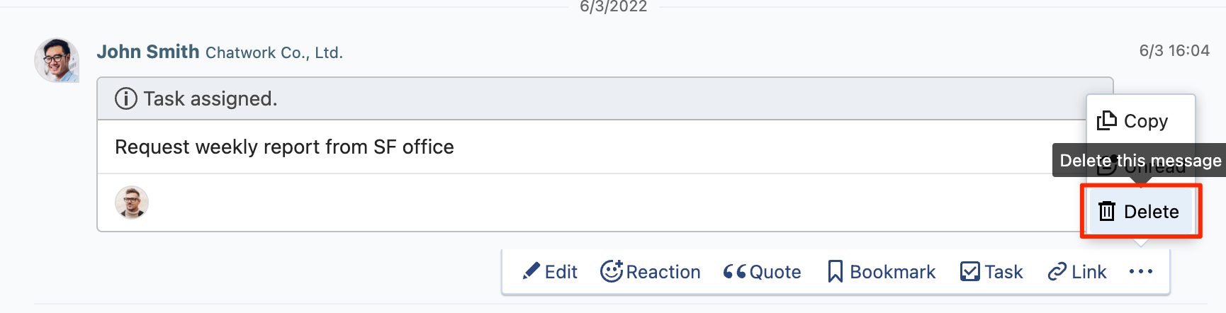 Assigning/editing/deleting tasks – Chatwork‐en