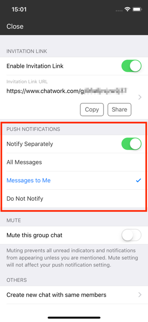 Mobile Push Notification Setting （iOS） – Chatwork‐en