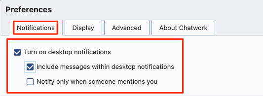 Set desktop notifications – Chatwork‐en