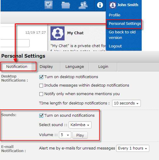 Configuring notification sounds – Chatwork Configuring notification sounds – Chatwork